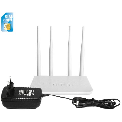 3G-4G роутер с SIM картой HD ком С80(4G)-бел (O49445OR) и 3G/4G модемом - Wi-Fi 3G/4G/LTE маршрутизатор. 4g wi fi маршрутизатор, 4g lte модем