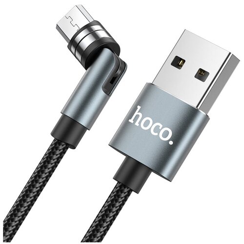 Кабель для зарядки Micro USB HOCO U94 магнитный вращающийся 2.4A 1.2m черный