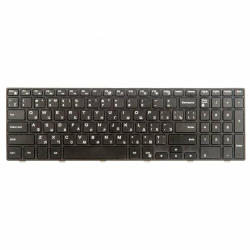 Клавиатура ZeepDeep для ноутбука Dell Inspiron 15-3000, 15-5000, 17-5000, Inspiron 3541 черная с черной рамкой, плоский Enter (длинный шлейф)