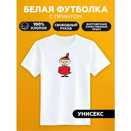 Футболка муми-тролли, размер XS, белый