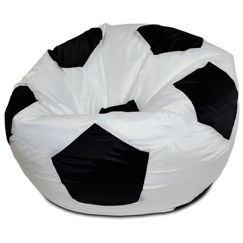Кресло-мешок Мяч PuffMebel, ткань оксфорд, цвет бело-черный, диаметр 90