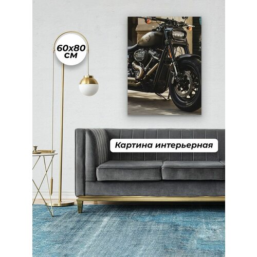Картины для интерьера 60х80 Харлей Мотоцикл Байк