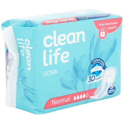 Гигиенические прокладки Clean life Ultra normal, 4 капли, 10 шт, 4 уп