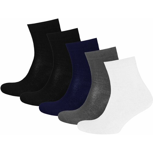 Носки STATUS 5 пар, размер 22-24, мультиколор, серый