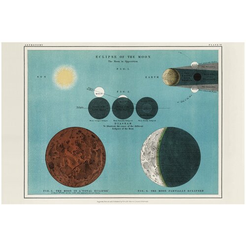 Постер / Плакат / Картина Лунное затмение 60х90 см в раме
