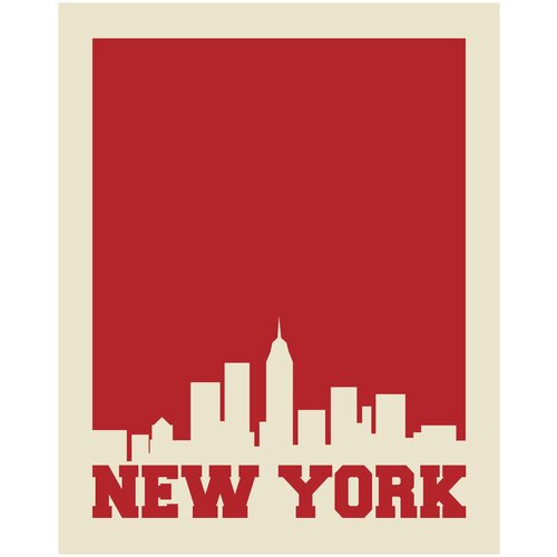 Постер / Плакат / Картина Красный Нью-Йорк 90х120 см в подарочном тубусе