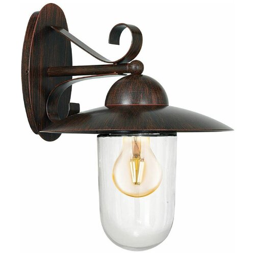 EGLO Светильник уличный Milton 83589, E27, 60 Вт, цвет арматуры: коричневый, цвет плафона белый