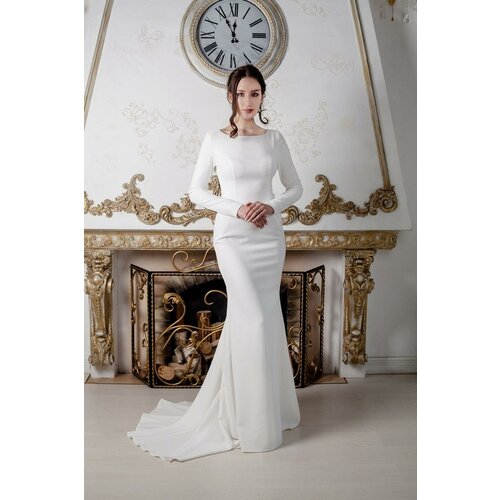 Свадебное платье Ольга Столярова, размер 42-44-170, белый
