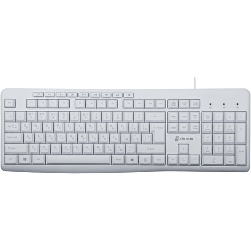 Клавиатура Оклик 305M белый USB Multimedia 1875227
