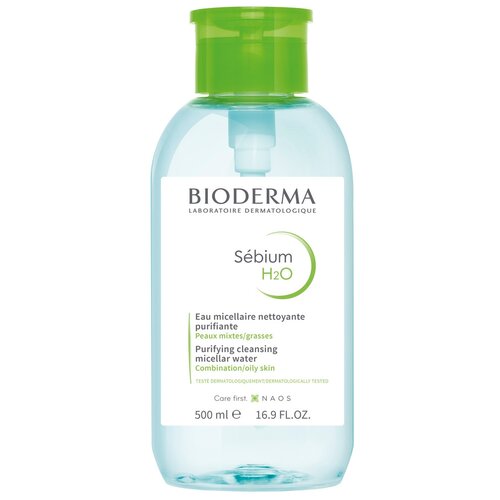 Bioderma мицеллярная вода Sebium H2O флакон-помпа, 500 мл, 500 г