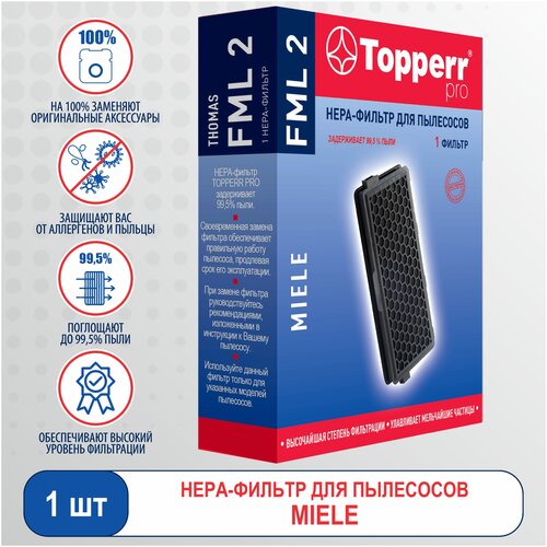 Topperr HEPA-фильтр FML 2, черный/белый, 1 шт.