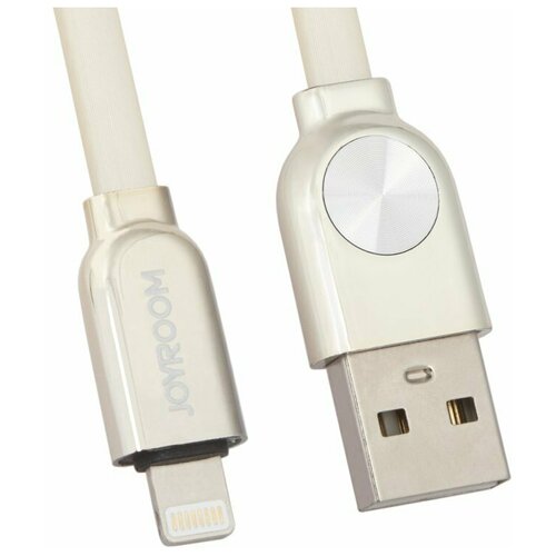 USB кабель JOYROOM DAWN Series S-M339 Lightning 1M плоский метал. разъемы (золотой)