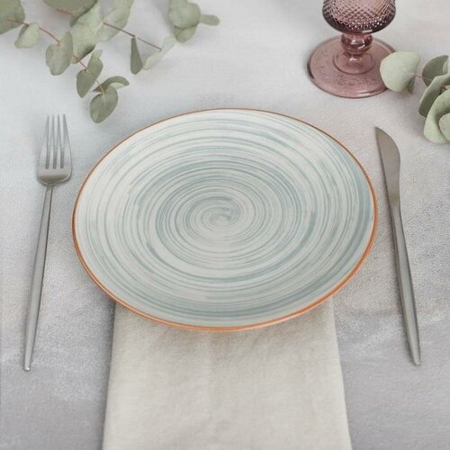 Тарелка керамическая обеденная «Искушение», d=22 см, цвет серый