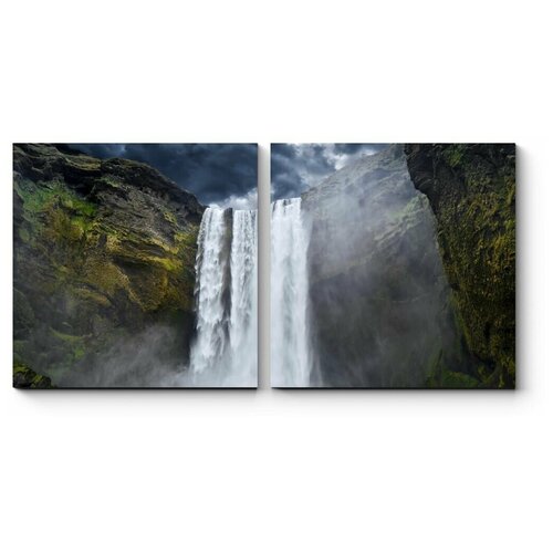 Модульная картина Захватывающий дух вид на горный водопад110x55