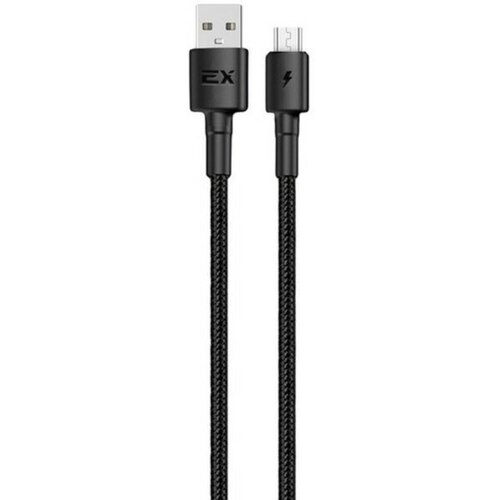 Кабель Exployd EX-K-1277, microUSB - USB, 2.4 А, 1 м, нейлоновая оплетка, черный