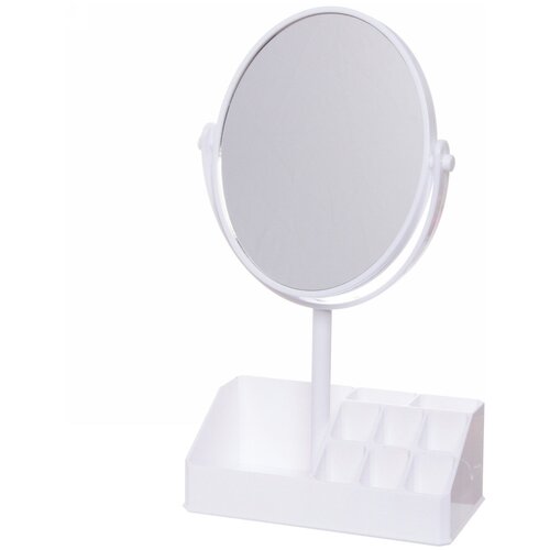 Зеркало настольное с органайзером для косметики «Beauty», цвет белый, 31*18см