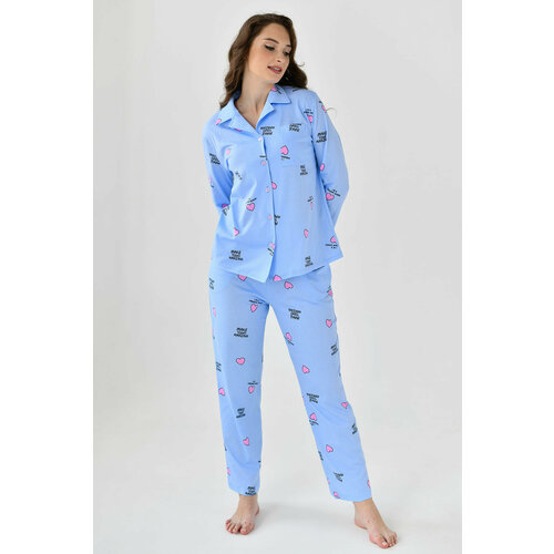 Пижама  Оптима Трикотаж, размер 50, голубой