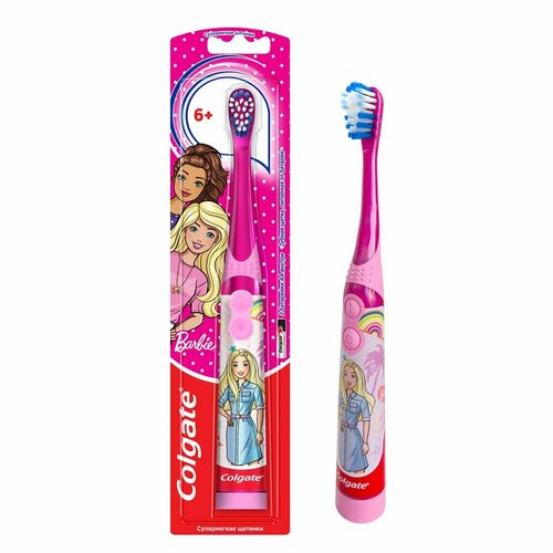 Колгейт Барби / Colgate Barbie Детская Электрическая зубная щетка с мягкими щетинками для девочек