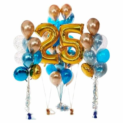 Оформление из воздушных шаров на День рождения 25 лет