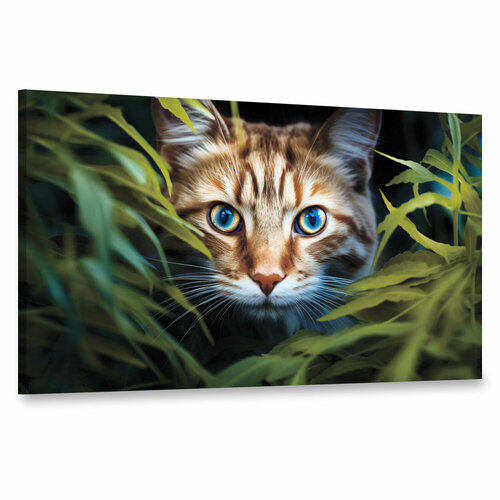 Интерьерная картина 100х60 "Кот и его улыбающиеся глаза"