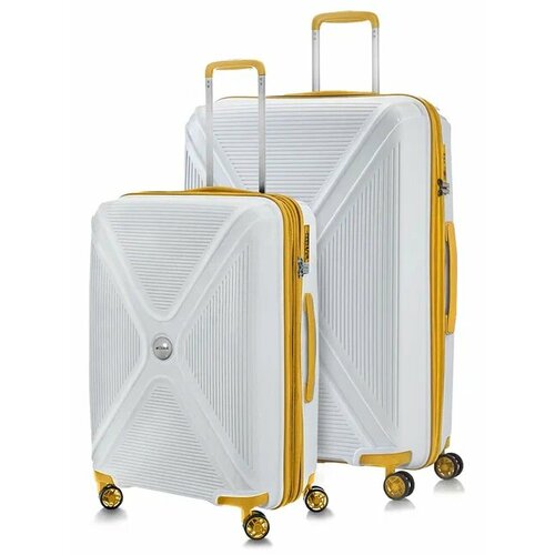 Комплект чемоданов L'case, 2 шт., 119 л, размер M/L, белый