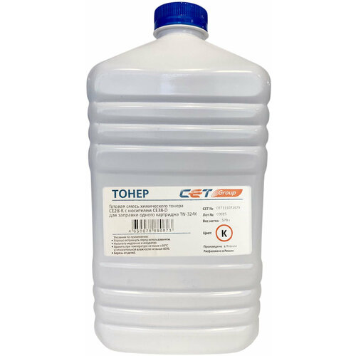 Тонер Cet CE28-K CET111072K500 черный бутылка 500гр. для принтера KONICA MINOLTA Bizhub C258/308/368/227i/257i