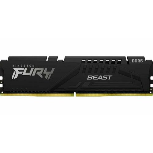 Оперативная память для компьютера 16Gb (1x16Gb) PC5-48000 6000MHz DDR5 DIMM CL40 Kingston FURY Beast Black (KF560C40BB-16)