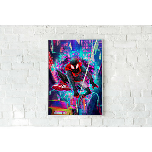 Плакат без рамы Человек паук/Spider-Man Miles Morales/Майлз Моралес/ Плакат на стену 33х48 см / Постер формата А3+