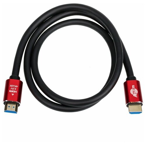 Кабель Atcom HDMI 1 m (Red/Gold, в пакете) VER 2.0