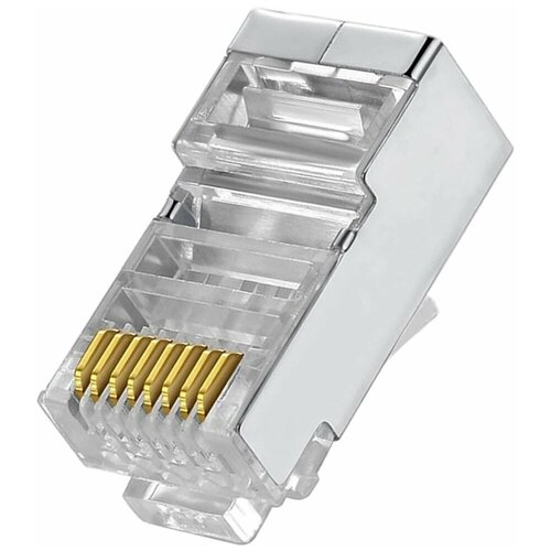 Коннектор RJ45 для витой пары разъём RJ-45 штекер TP-8P8C UTP CAT5e экранированный Ripo 50 шт в упаковке 003-400007/50