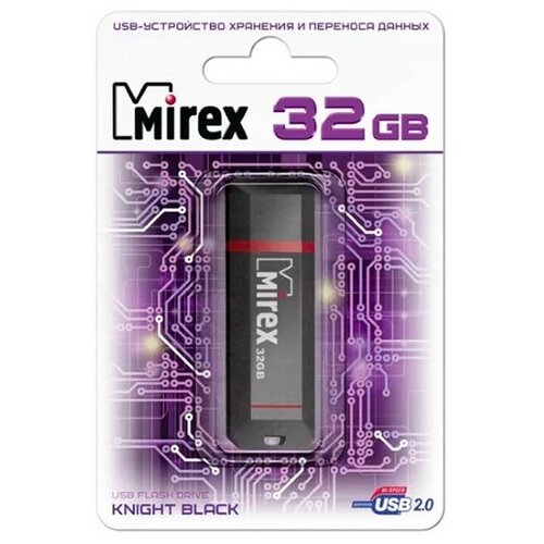 Флеш диск 32GB USB 2.0 Mirex Knight, черный