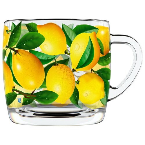 Кружка для чая Декостек Лимоны, стекло, 300 мл