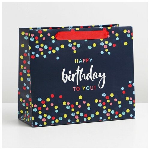 Пакет ламинированный горизонтальный «Happy Birthday», ML 27 × 23 × 11,5 см