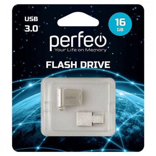 USB Флеш-накопитель USB накопитель Perfeo 3.0 16GB M06 Metal Series