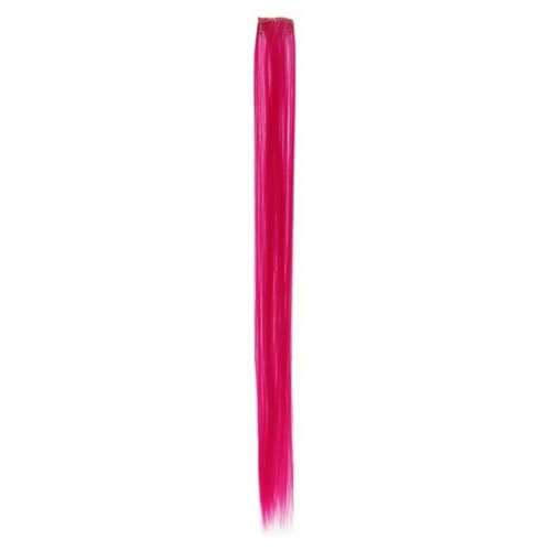 --- Локон накладной, прямой волос, на заколке, 50 см, 5 гр, цвет розовый