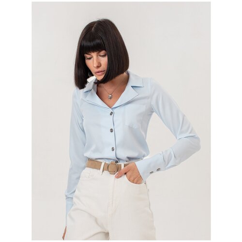 Блуза VIAVILLE, размер 50, голубой