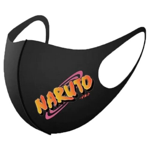 Маска из аниме Наруто многоразовая с логотипом "Naruto" / Косплей, аксессуар, повязка