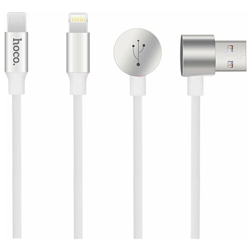 Кабель USB 2в1 MicroUSB-Lightning 8Pin HOCO U18 белый