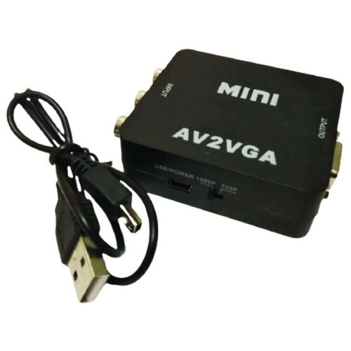 Переходник AV2-VGA Mini 1080p (конвертер) черный