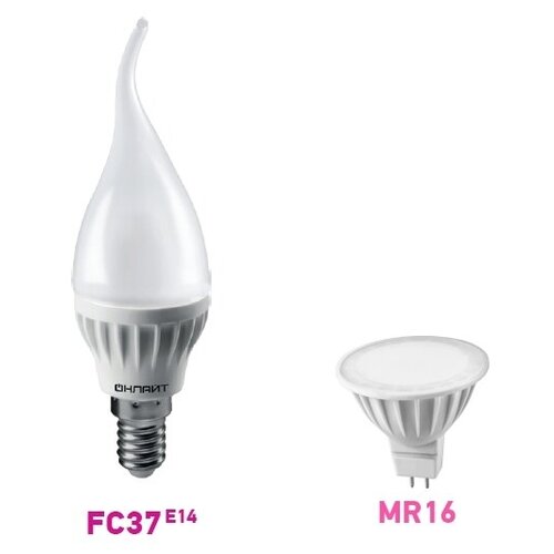 Лампа светодиодная 71 621 OLL-FC37-6-230-4K-E14-FR 6Вт свеча на ветру 4000К бел. E14 470лм 220-240В онлайт 71621 (2шт. в упак.)