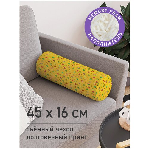 Подушка декоративная JoyArty Маленькие фрукты (pcu_71724), 45x16 см