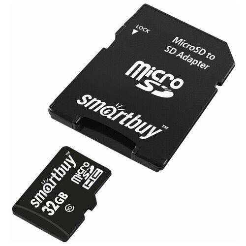 Карта памяти SMARTBUY MicroSDHC 32GB Class10 UHS-I + адаптер