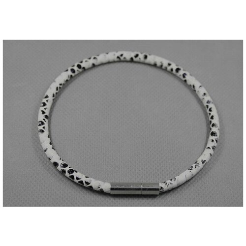 Плетеный браслет Handinsilver ( Посеребриручку ) Браслет кожаный с магнитной застежкой, 1 шт., размер 20 см, белый, черный