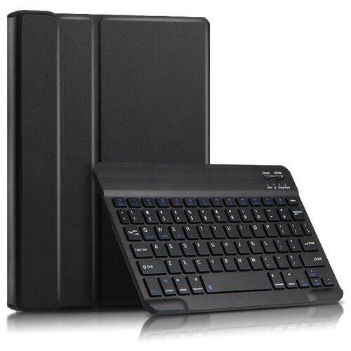 Клавиатура с чехлом MyPads для Xiaomi Mi Pad 5 / Mi Pad 5 Pro 11 съёмная беспроводная Bluetooth-клавиатура черная кожаная + гарантия + русские буквы