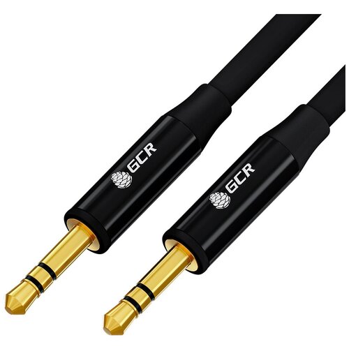 Аудиокабель stereo jack 3.5mm M/M GOLD для колонки JBL Sony SVEN (GCR-AVC18), черный, 5.0м