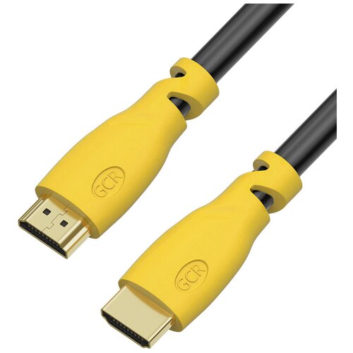 GCR Кабель 2.0m HDMI 2.0, желтые коннекторы, HDR 4:2:2, Ultra HD, 4K 60 fps 60Hz/5K*30Hz, 3D, AUDIO, 18.0 Гбит/с, 28/28 AWG, 3 X экран