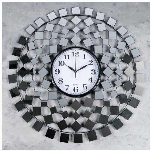 Часы настенные, серия: Ажур, "Зеркальные фигуры", d= 70 см