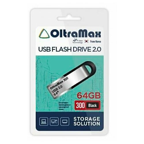 USB Flash Drive 64Gb - OltraMax 300 OM-64GB-300-Black