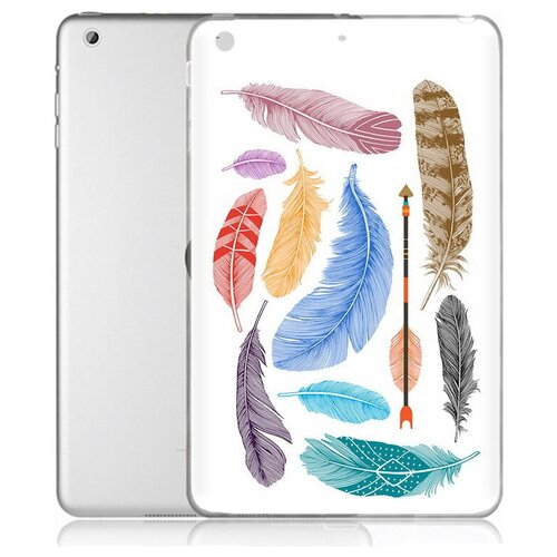 Чехол задняя-панель-накладка-бампер MyPads разноцветные перья для Apple iPad 9.7 (2017)/Apple iPad 9.7 (2018) A1822/A1823/A1893/A1954 противоударный