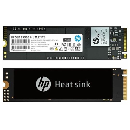 Внутренний SSD HP 1TB EX900 Pro, PCIe 3x4, R/W - 1180/2250 MB/s, (M.2), 2280, TLC 3D NAND